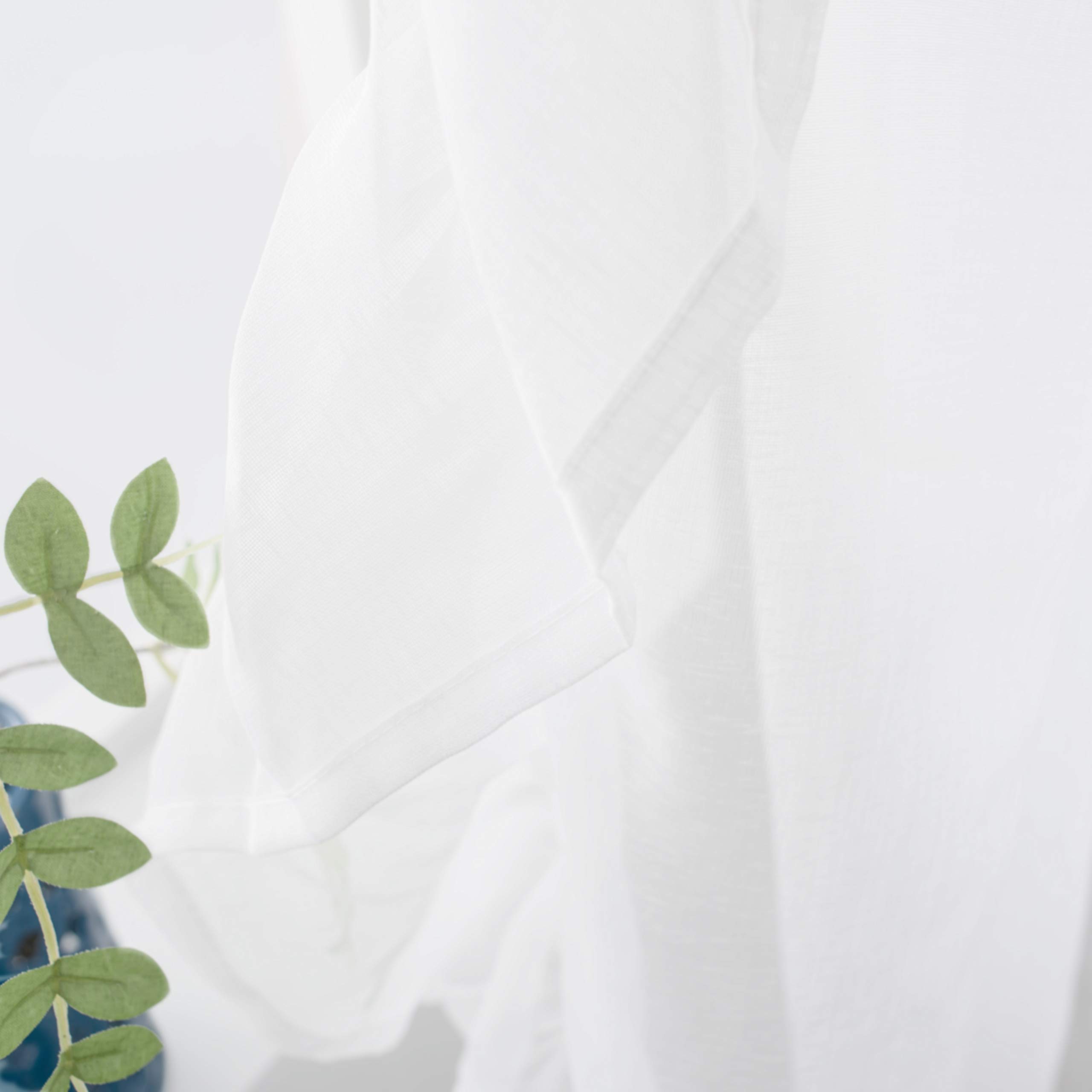DriftAway Sophie Sheer Ruffle Edge Window Curtain Valance Rod Pocket Single 52 Inch by 18 Inch Off White