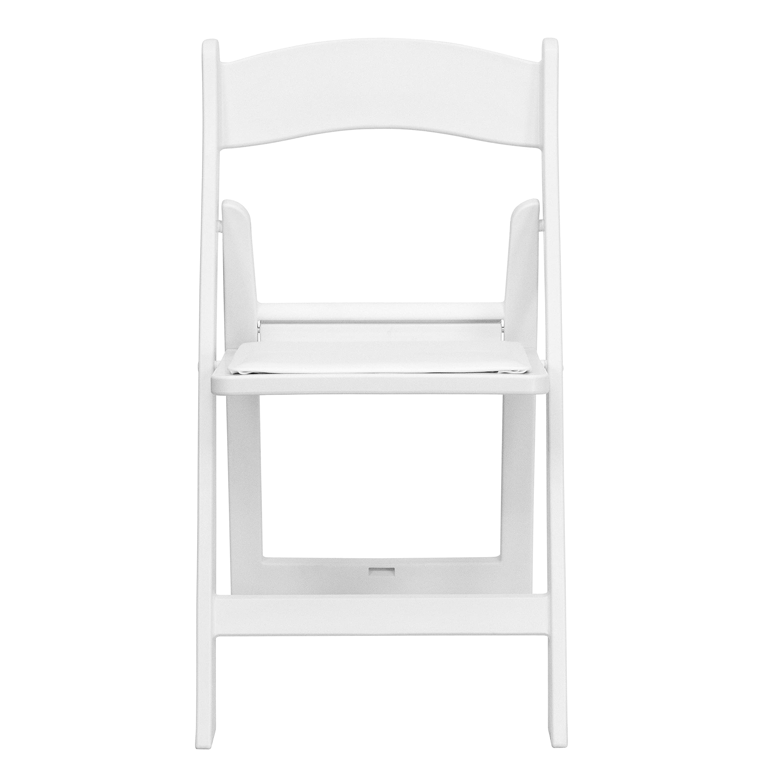 EMMA + OLIVER Folding Chair - White Resin β 2 Pack 800LB Weight Capacity Comfortable Event Chair - Light Weight Folding Chair