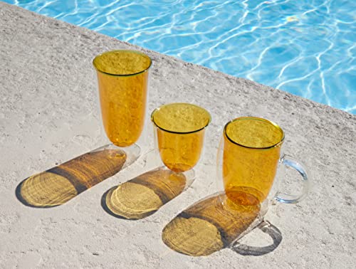 JoyJolt Glass Thermal Glass β 4pcs Borosilicate Glass Cup Set - Double Wall Glass Latte Mug - Ice Coffee Glass Cups for Hot and Cold Drinks β Durable and Dishwasher-Safe Glass Cup Double Wall β 8.4oz