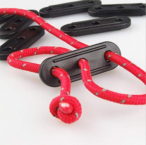 ericotry 20Pcs 3 Hole Plastic Tent Wind Rope Buckle Tightener Cord Tensioners Rope Buckle Fastener for Camping Hiking Picnic