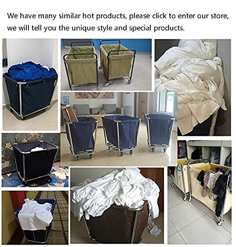 PHULJHADI Large Stainless Steel Trolley with Wheels - Heavy Duty Rolling Laundry Cart for Industrial,Home,Rolling Laundry Basket/Blue