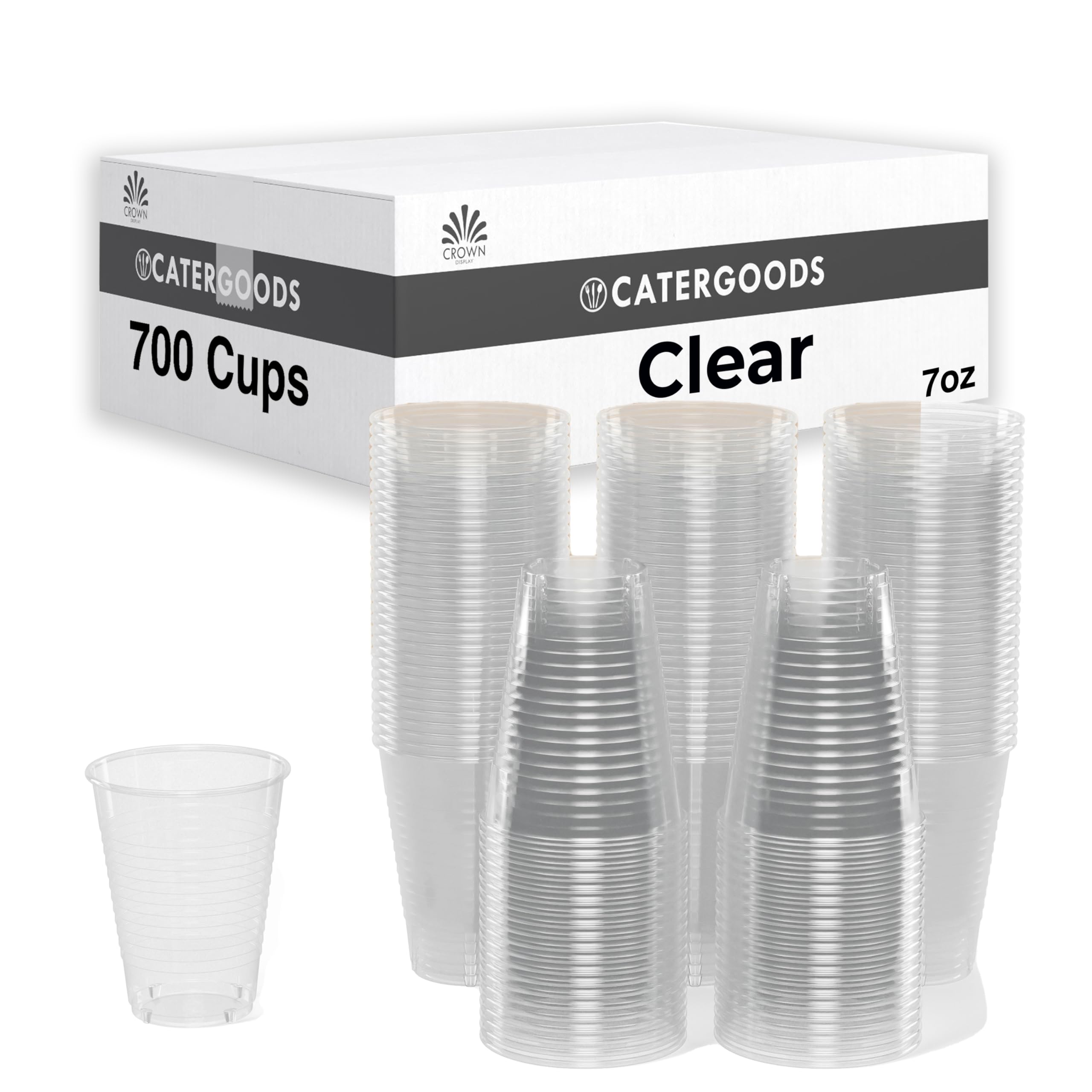 Exquisite Catergoods 700 Count Bulk Pack - 7 oz Clear Plastic Cups - Transparent Plastic Disposable Cups Multi Use Cold Beverage Plastic Clear Cups for Home ~ Office ~ Parties And More