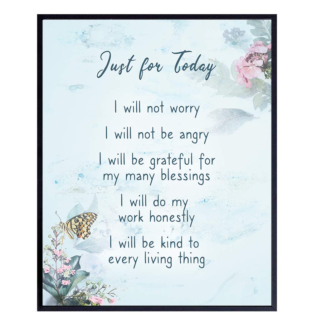 Inspirational Motivational Quotes Poster - Zen Buddhism New Age Wall Art Decor - Meditation Gift for Buddhist, Yoga Teacher, Women - Reiki Gratitude Picture Print for Spa Decor, Bathroom