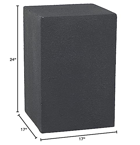 Deco 79 Contemporary Magnesium Oxide Garden Stool, 17" x 17" x 24", Black
