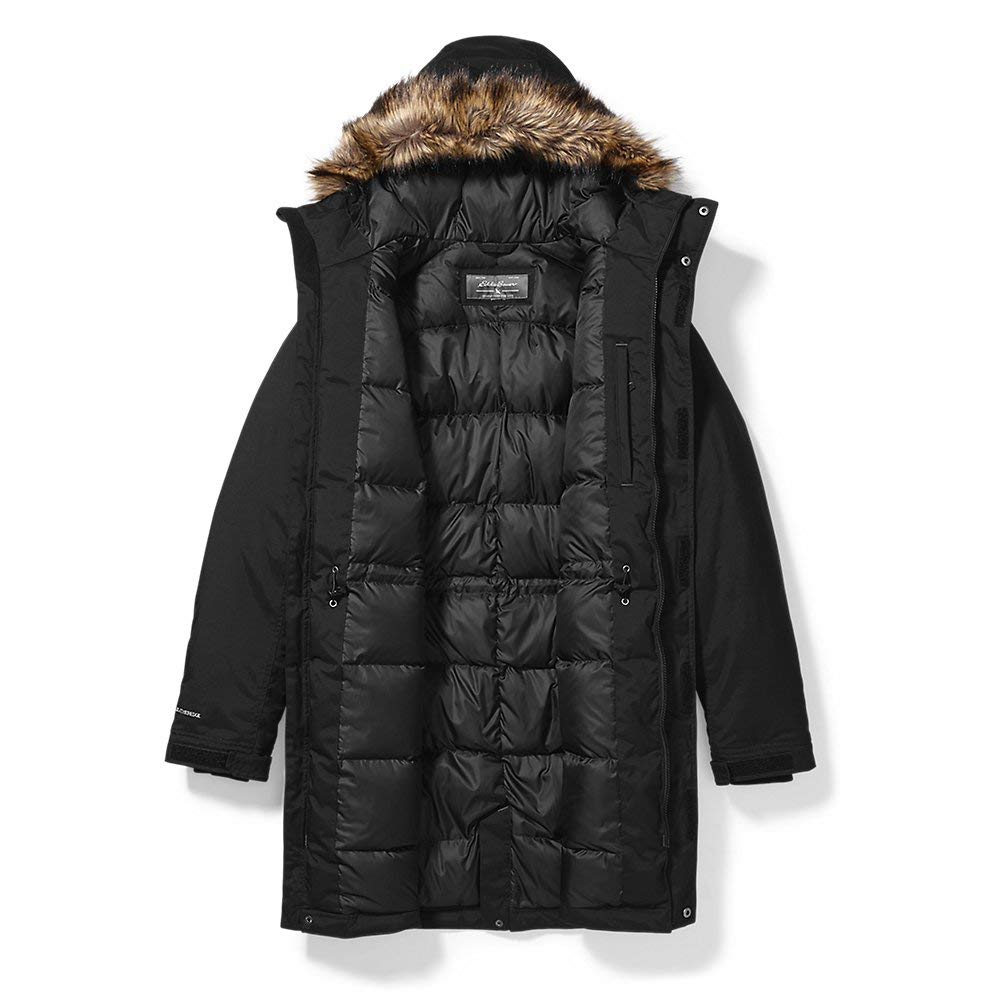 Eddie Bauer Men's Superior Down Stadium Coat, Dk Charcoal Htr, Small