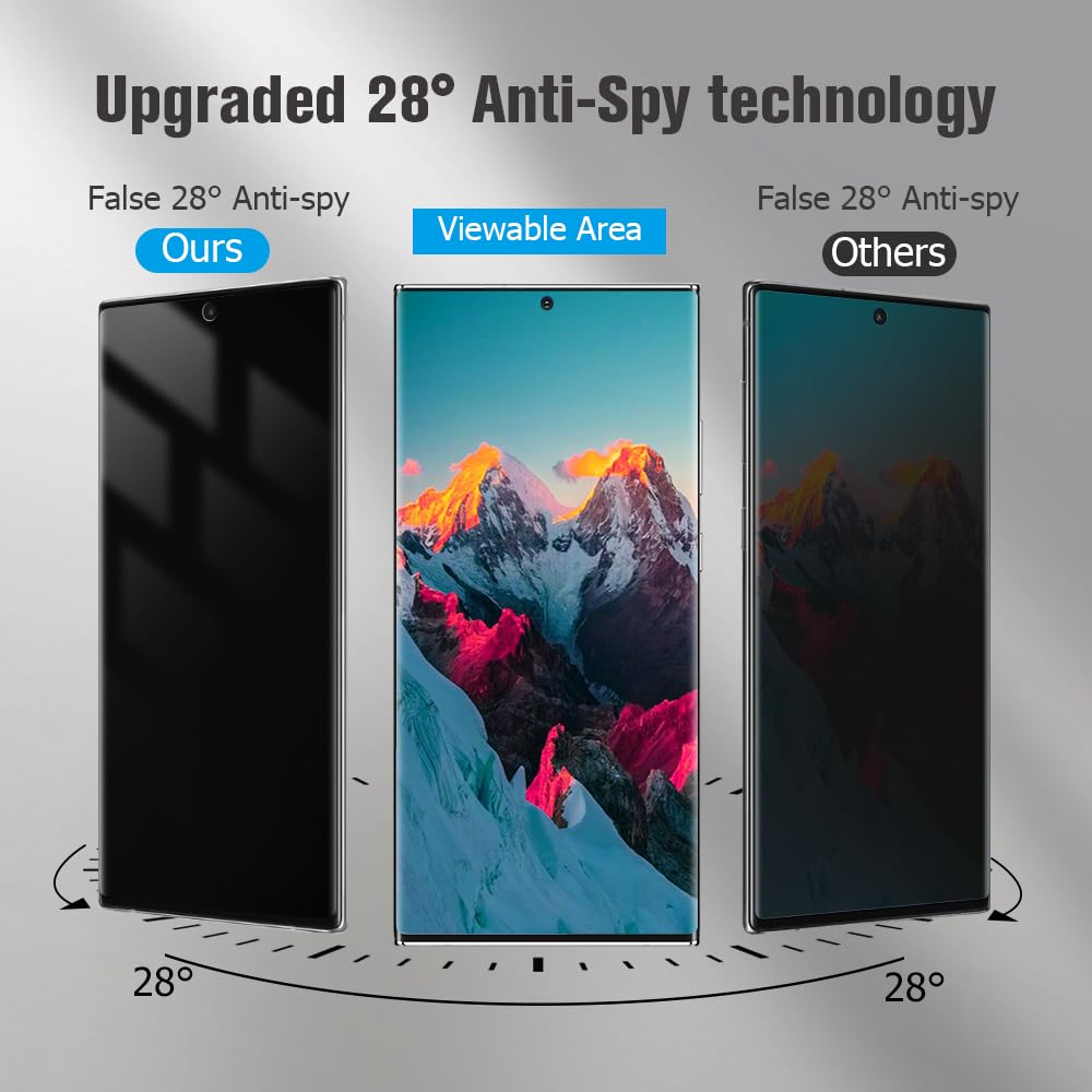 Geviaho [1+2 Pack] Galaxy Note 10 Plus Privacy Screen Protector And Camera Lens Protector,3D Full Coverage Tempered Glass Saver, 9H Hardness Hd Anti-Spy,For Samsung Galaxy Note 10 Plus 5G（6.8 Inch）
