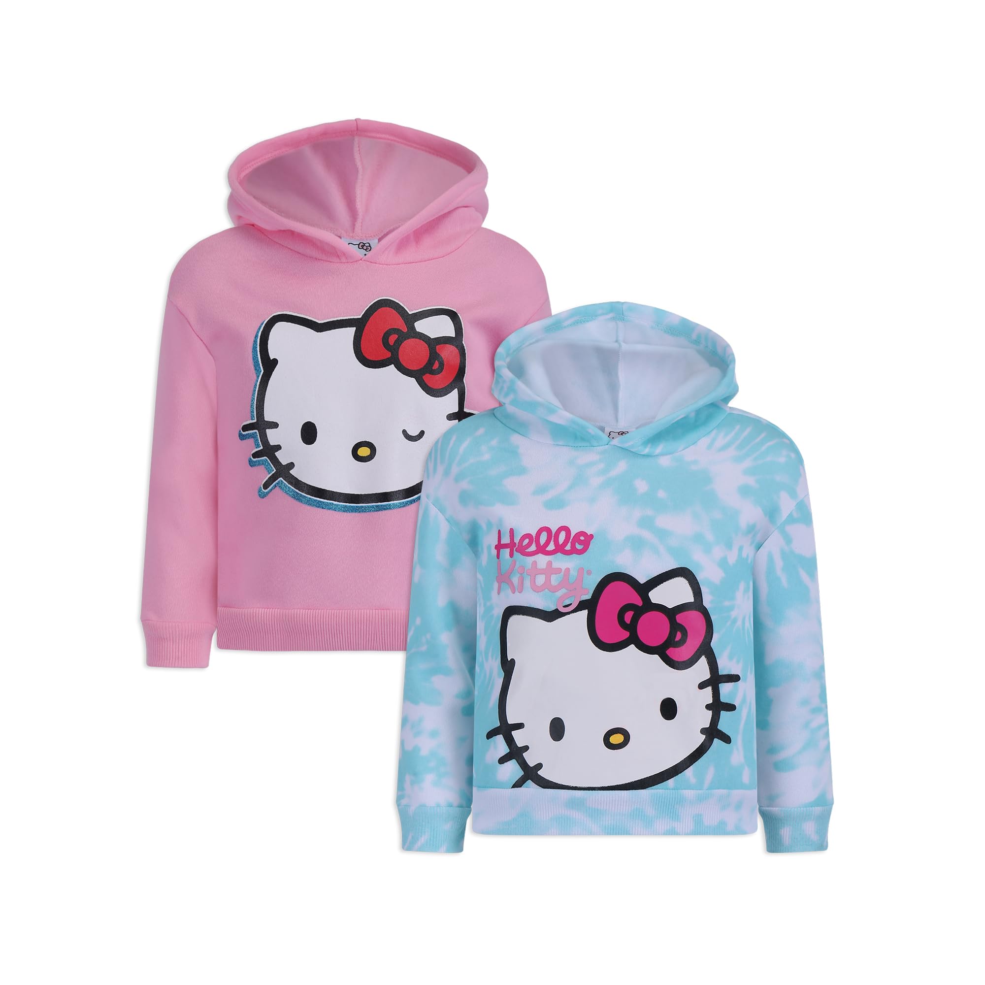 Hello Kitty Girls 2 Pack Hoodies for Toddlers and Big Kids