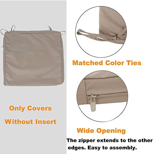 Leeymoo Outdoor Seat Cushion Covers, Water Repellent Patio Cushion Replacement Covers-Only Covers (18"x18"x2" 2 Pack Black)