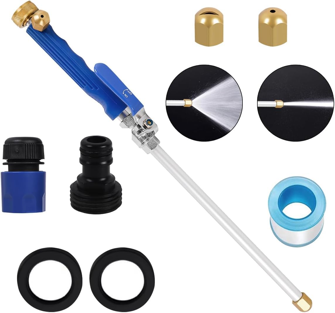 Jet Nozzle Power Washer for Garden,2-in-1 Jet Nozzle Power Washer ,Upgraded Jet Nozzle High Pressure Washer Tools with 2 Different Nozzles and Hose Quick Connectors (blue)