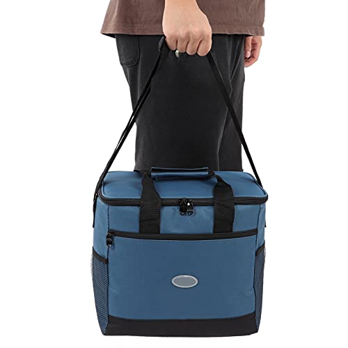 Insulation Bag, Portable Aluminum Foil Thick Waterproof Blue Cooler Pouch for Work Beach Picnic Camping Food Delivery