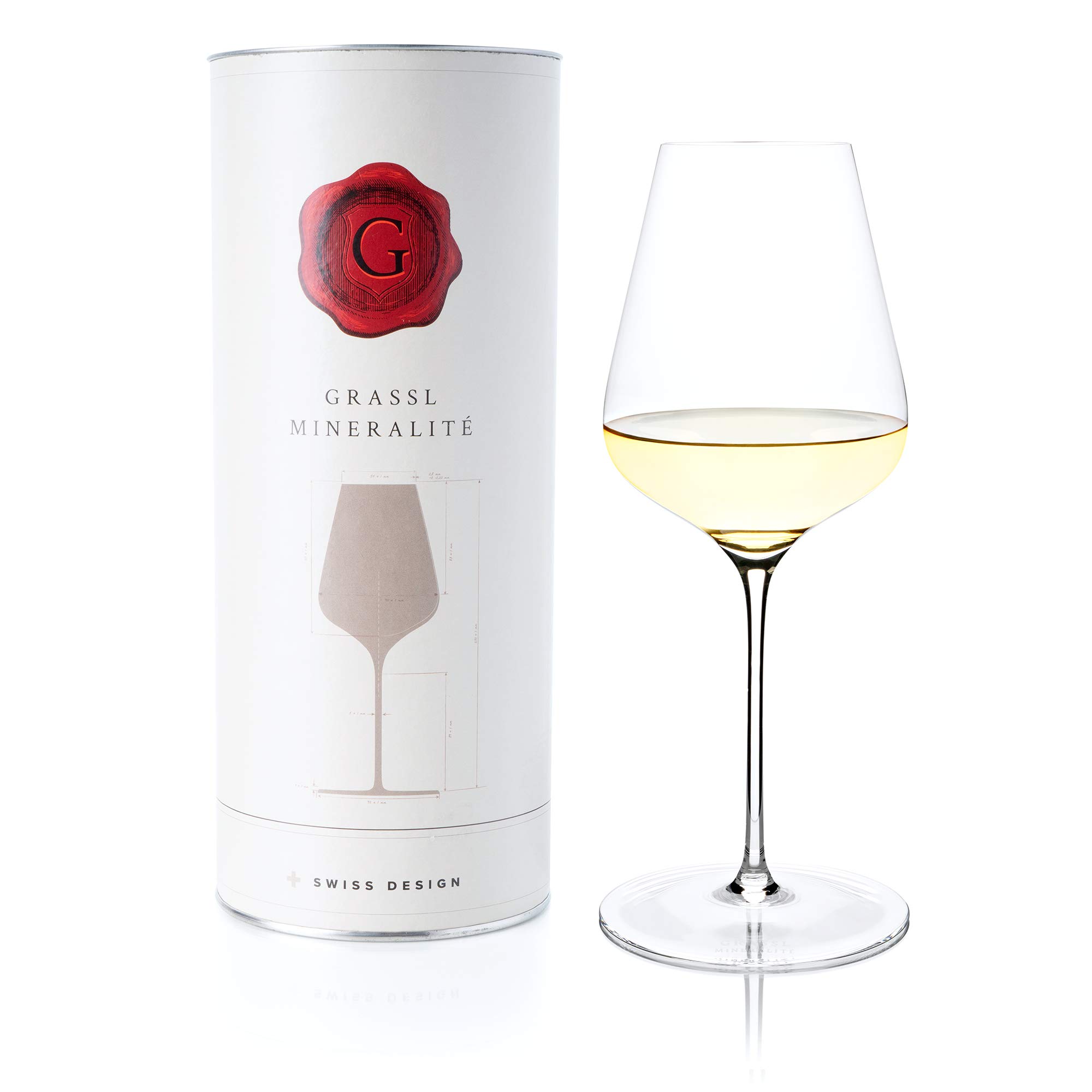 Grassl Mineralité Wine Glass, Hand-Blown Crystal Wine Glass for White Wine and Champagne Single