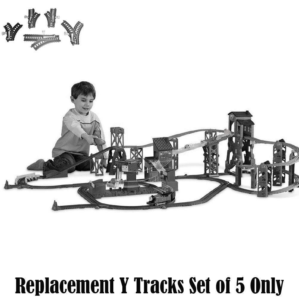 Ele Replacement Parts for Thomas The Train - Thomas and Friends Track Master Motorized Railway BDP15 ~ Mad Dash On Sodor Train Playset ~ Replacement Y Tracks ~ Set of 5