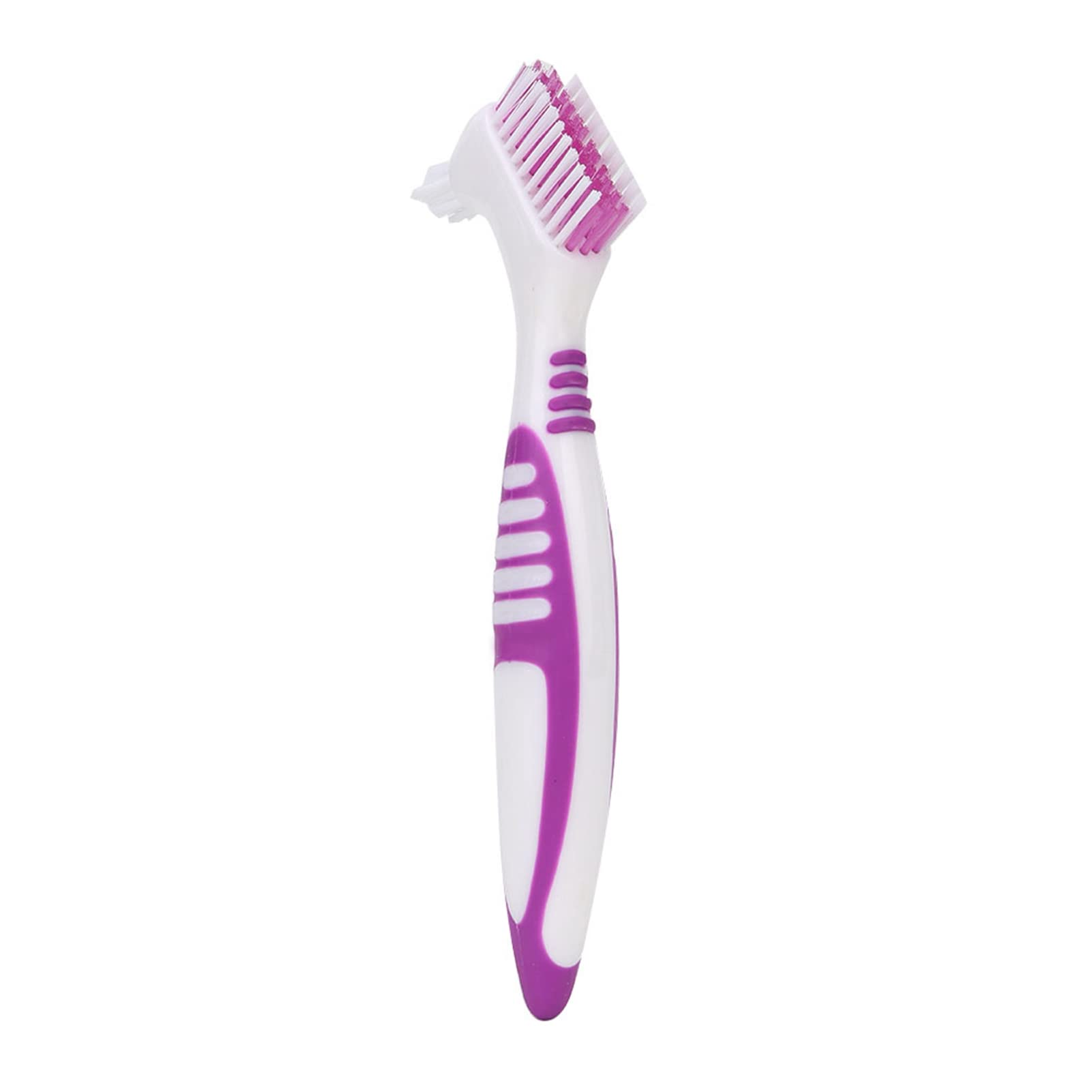 Denture Cleaning Brush, Removes Plaque, Nylon Brush Design for Cleaning Dental Spaces, Ergonomic Handle, Portable