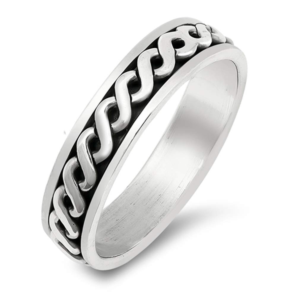 Fashion Oxidized Celtic Twist Knot Ring New .925 Sterling Silver Band Size 11