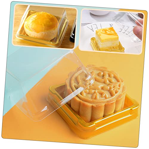 UPKOCH 150 Pcs Egg Yolk Crisp Packaging Box Dessert Containers Mini Cake Box Plastic Container with Lid Dome Cake Box Muffin Packaging Boxes Cake Boxes Dessert Plastic Trays Moon Cake Box