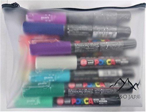 Uni Posca Paint Marker Pen, Extra Fine Point(PC-1M), 21 Colors Set with Original Vinyl Pen Case