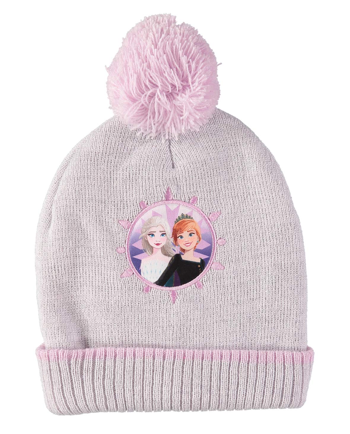Disney Little Girl's Frozen Winter Hat and Glove Set (Age 2-4, White/Blue)