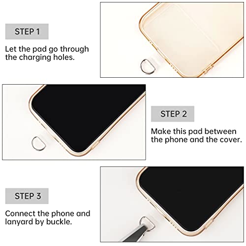 MOHOPE Universal Crossbody Phone Lanyard, Phone Lanyards for Around The Neck, Anti Loss, Soft Touch Nylon Phone Strap Crossbody with One Touch Clasp and Compatible with Most Smartphones(Silver)