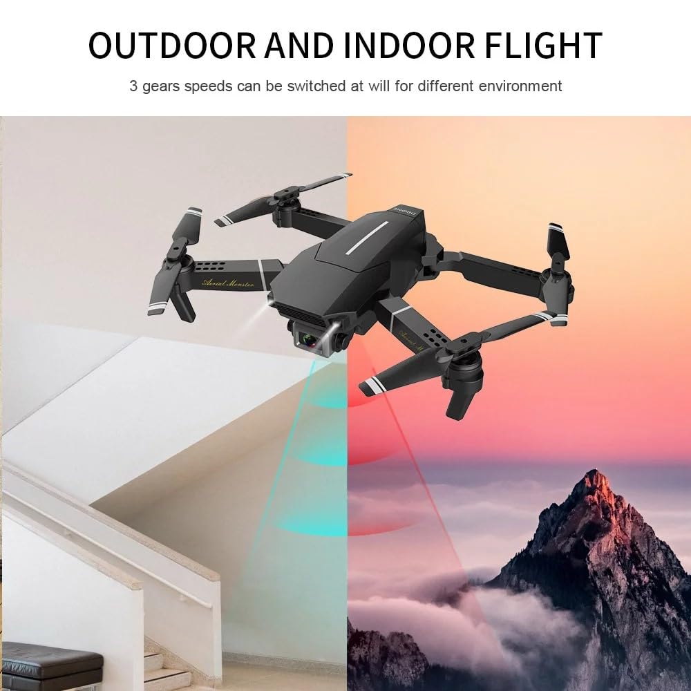 DEVKO 4K Drone With Dual Camera For Adults All Ages Recommended, Foldable RC Quadcopter, FPV Live Video In 4K, Altitude Hold, 360 Degree Flip, Best Drone Bundle