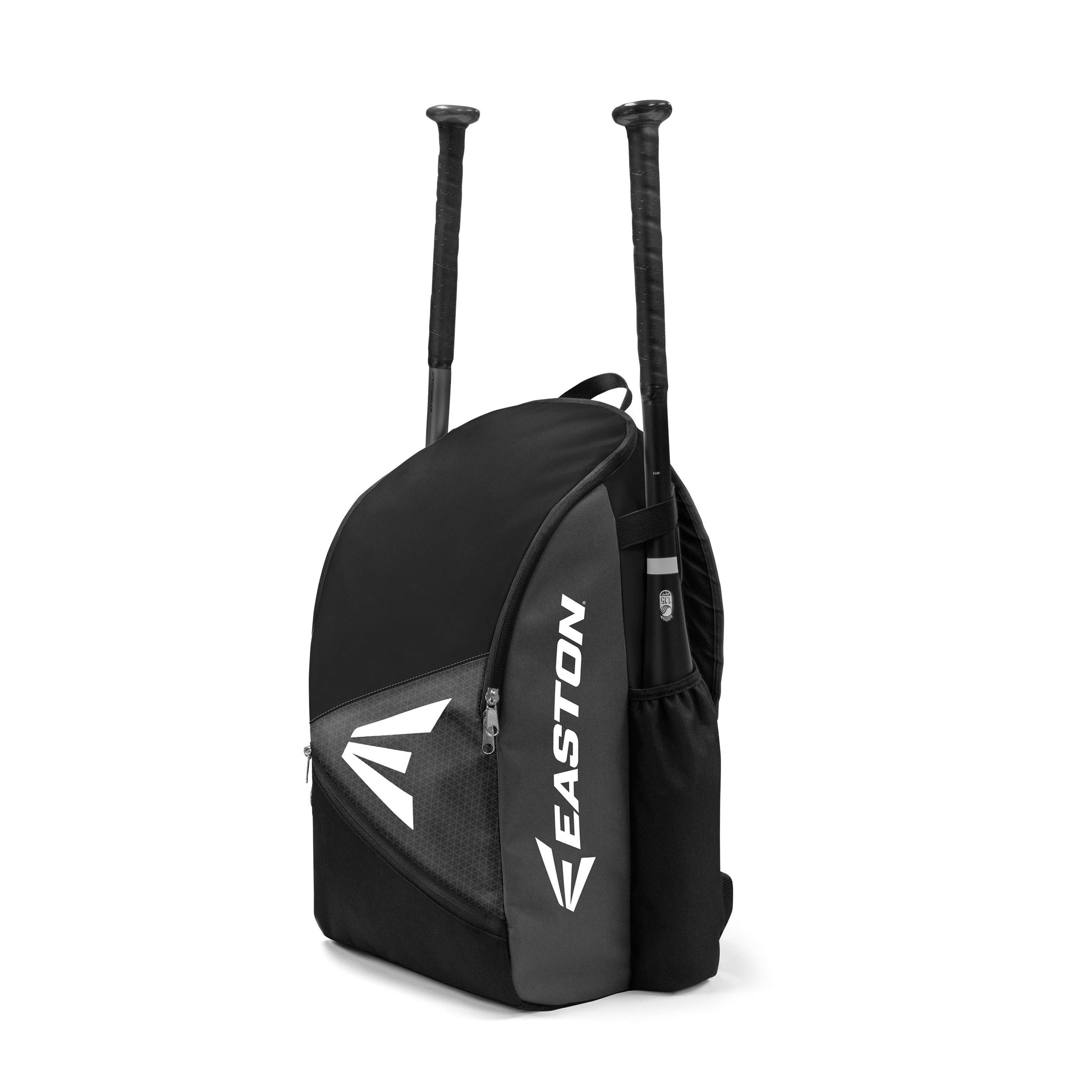 Easton E85BP Youth XLarge Bag and Equipment Backpack | Black | 2 Side Back Sleeves | Large Main Compartment Fits All Youth Players Equipment Needs | Valuables Pocket | 19" H X 12" W X 9" D Capacity