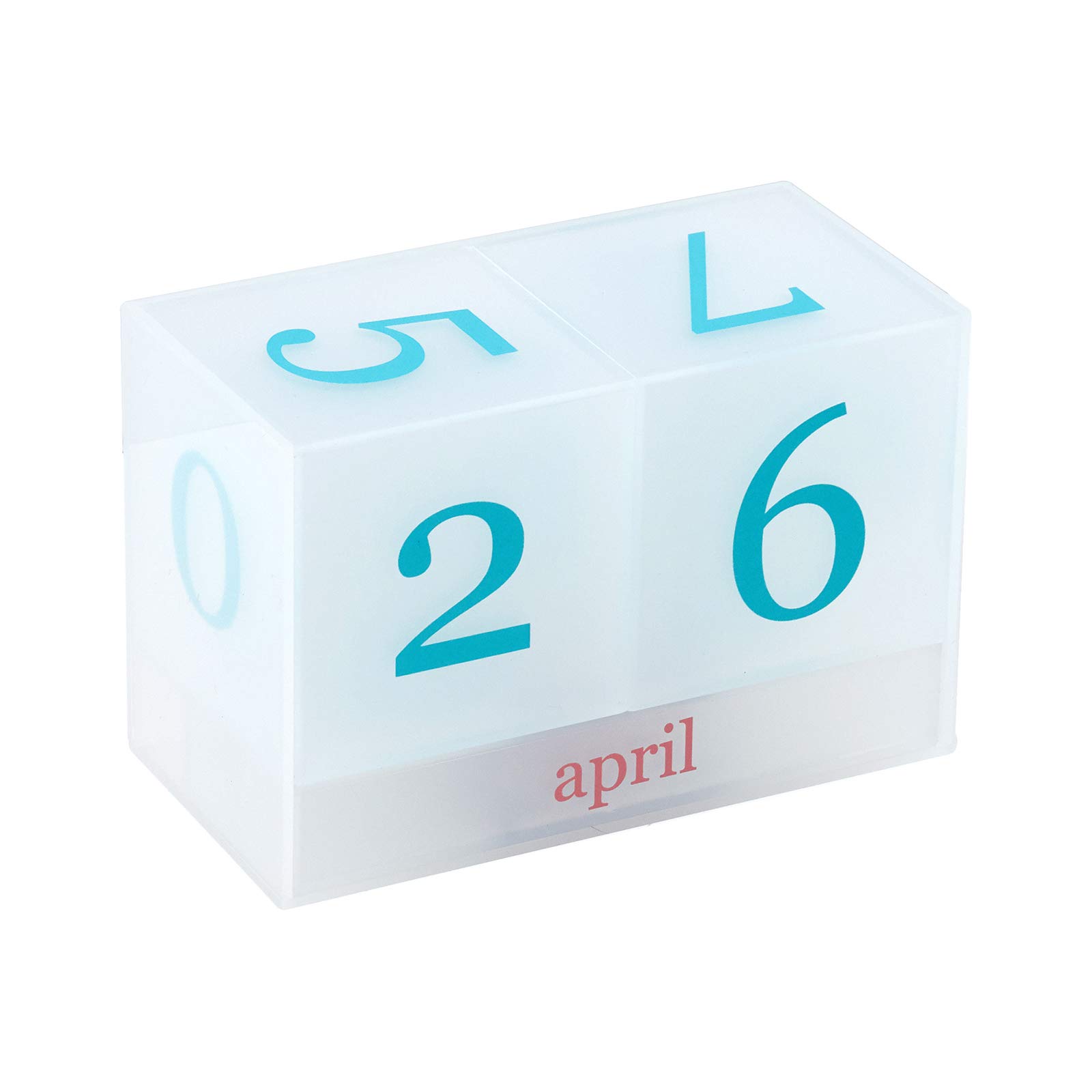 Erin Condren Designer Desk Accessories - Acrylic Perpetual Calendar Daily Calendar Desk Accessory Featuring 3 month Blocks and 2 Date Blocks with large Type