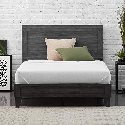 Edenbrook Delta Bed Frame, Burnt Driftwood with 10 Inch Gel Infused Memory Foam Mattress, Queen