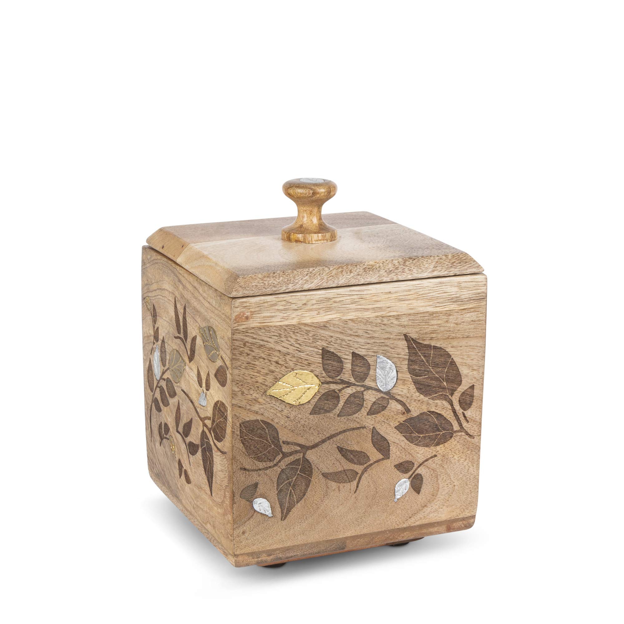 GG Canister Small Home Decor, 7InL x 7InW x 9.5InH, Brown
