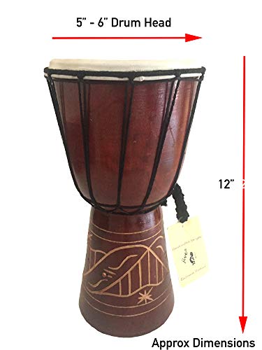 Djembe Drum Bongo Congo African Drum -MED SIZE- 12" High x 5" Drum Head, JIVE® BRAND- Professional Sound