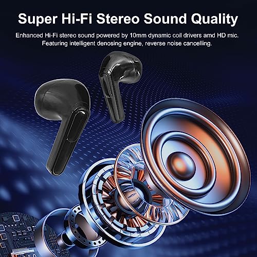 Pro30 TWS Earbuds Bluetooth 5.3 True Wireless Earphones, Built-in Microphone, IPX7 Waterproof, HD Physical Noise Cancellation Earphones with Hi-Fi Sound