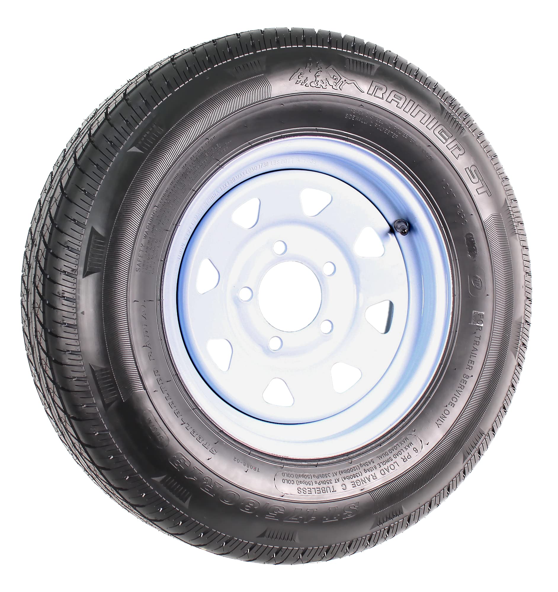 eCustomrim 2-Pack Radial Trailer Tire On Rim ST175/80R13 13 in. LRC 5 Lug White Spoke Wheel - 6 Year Warranty w/Free Roadside