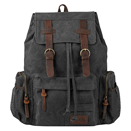 PKUVDSL Large Canvas Backpack, Vintage Rucksack Women Men for Travel Hiking Camping Laptop Backpack