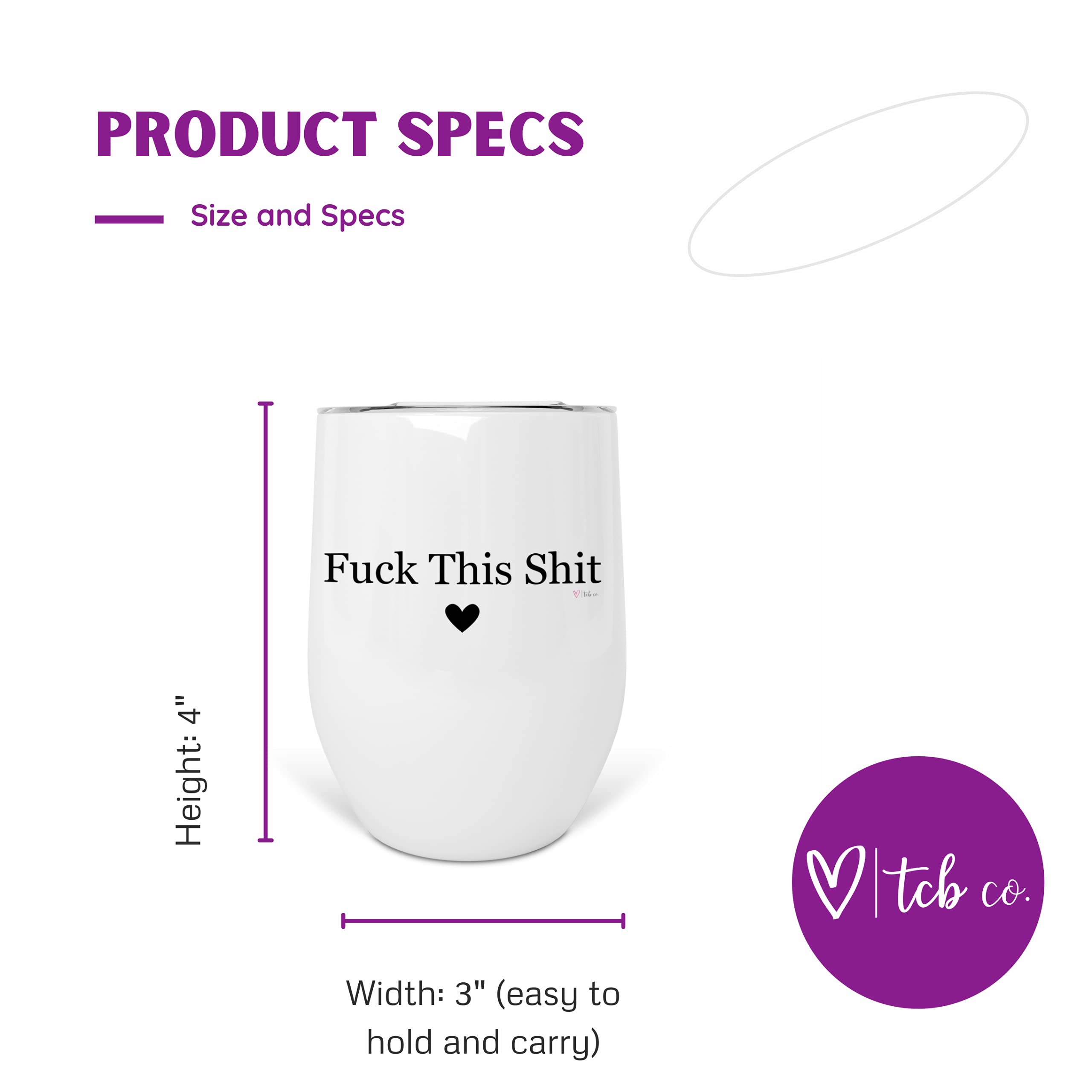 Fuck This Shit 12 oz Stainless Steel Insulated Wine Tumbler With Lid