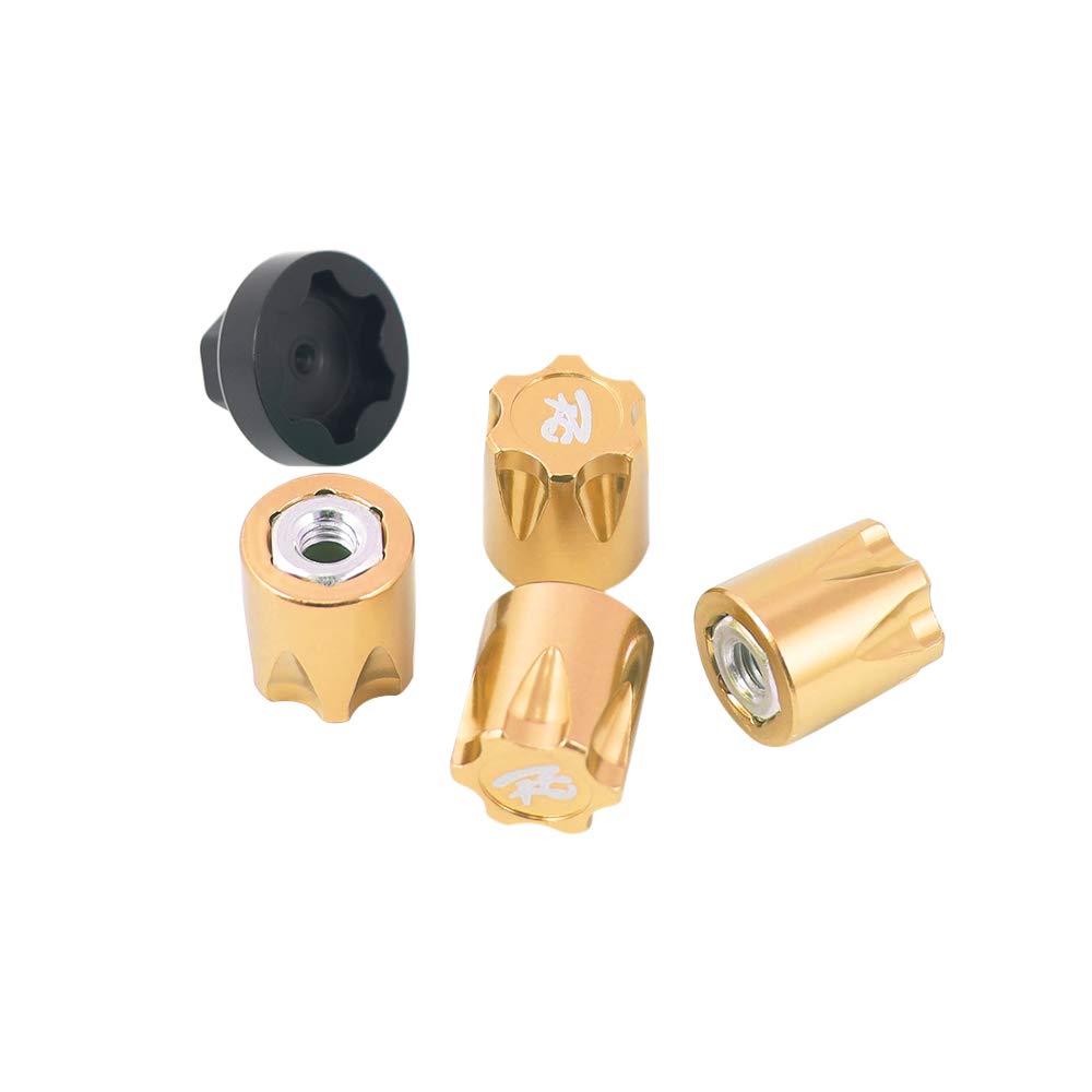 DKKY 1/8 1/10 RC Car TRX4 Axial SCX10 NST Aluminum Alloy Tire Fixed M4 Dust Nut (Golden)