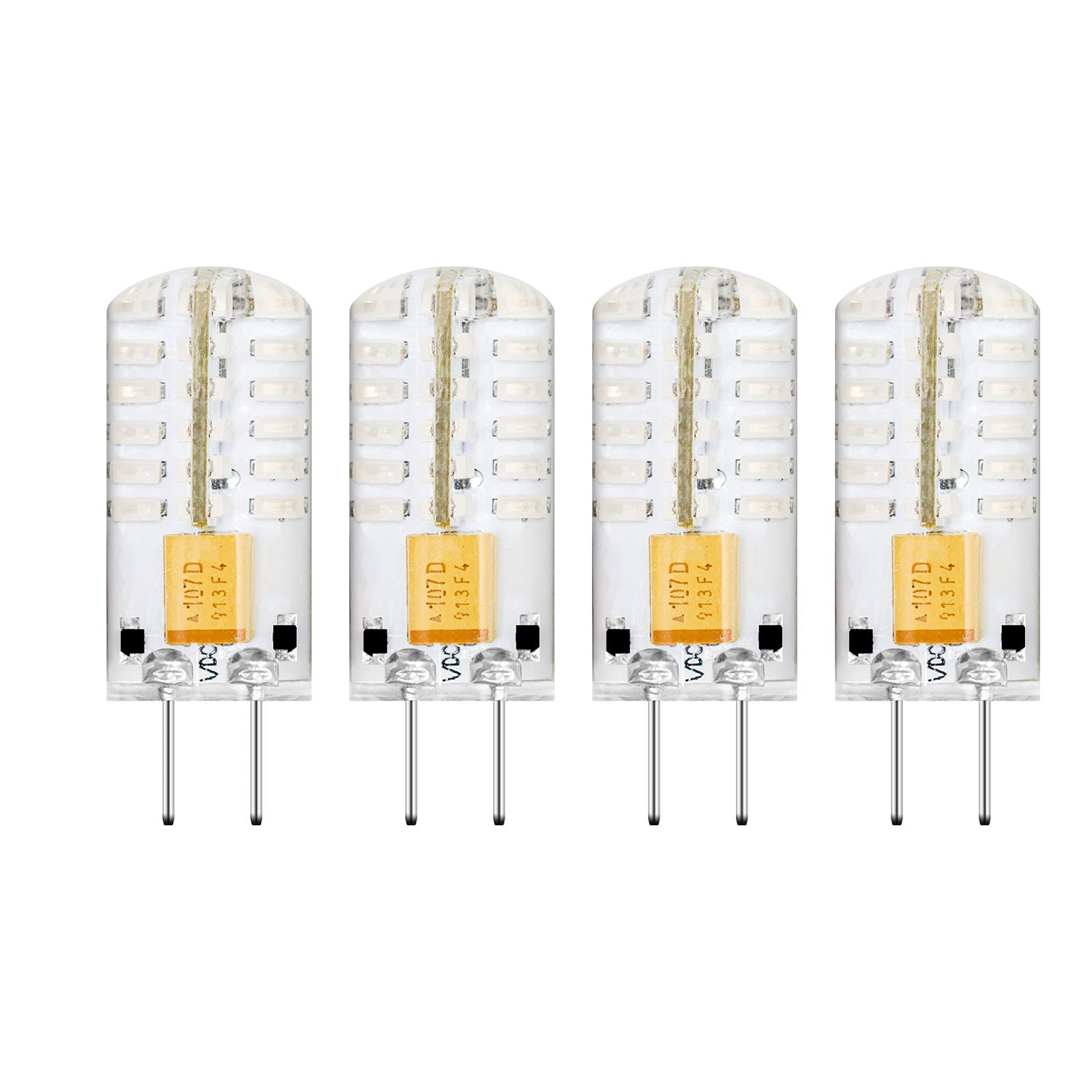 TZHILAN Green G4 LED Light Bulb 12V AC/DC 2W 48×3014 SMD 20W Halogen Bulb Equivalent, Capsule Spotlight Lamps for Landscape Holiday Decoration, Atmosphere Creation, 4-Pack
