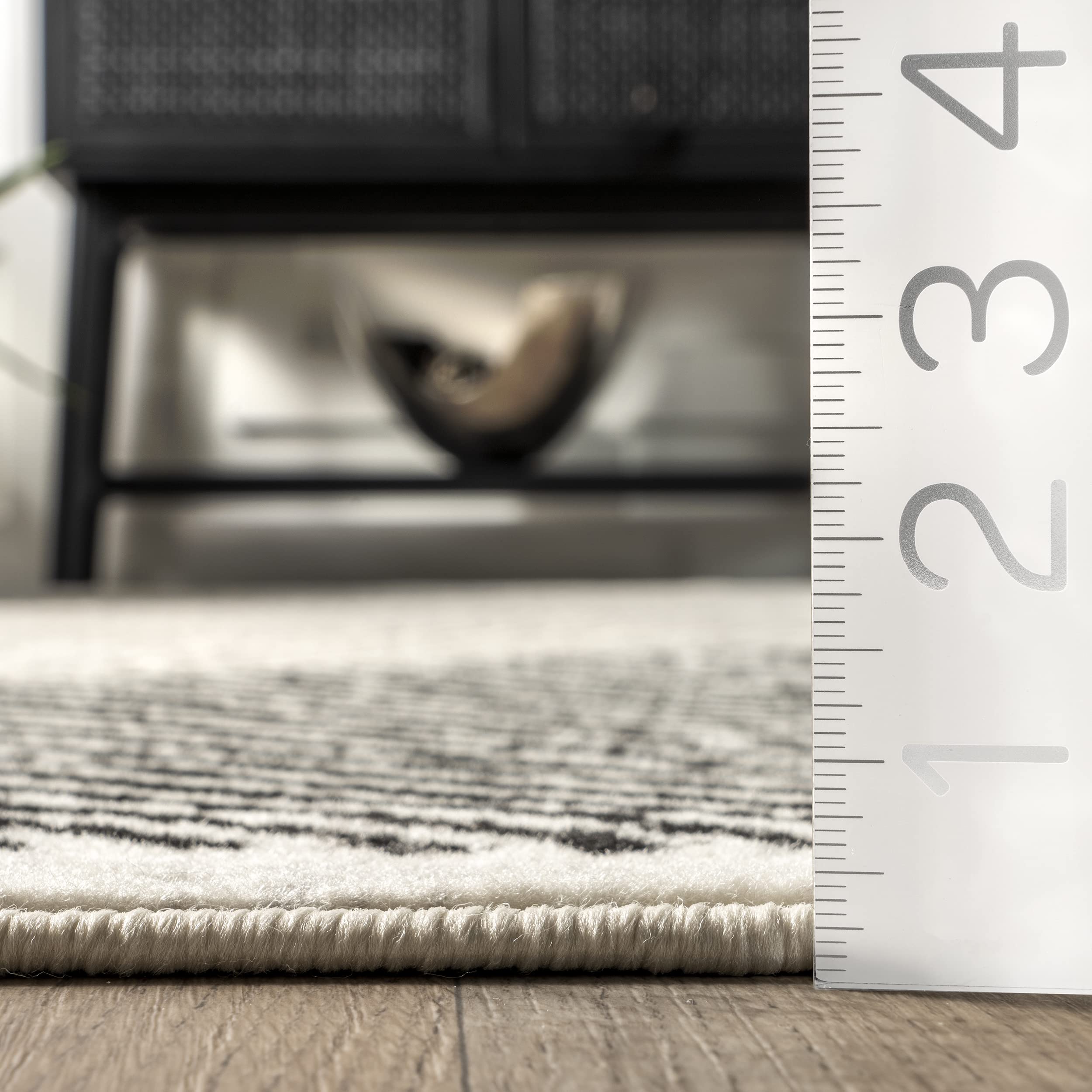 nuLOOM 12' x 15' Indoor Performance Area Rug, Stain-Resistnat, Pet and Kid Friendly, Durable, High-Traffic, Charline Grey/Ivory