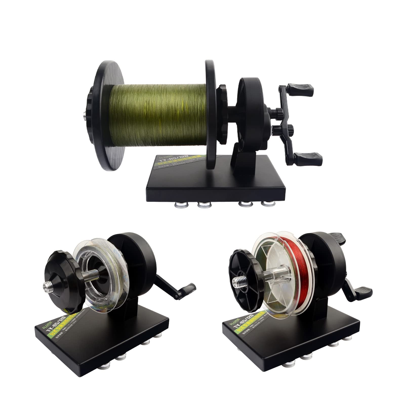 iLure Fishing Line Spooler Winder Machine for Spinning Reel Spool Spooling Station System Spooler with Suckers and Elongated Shaft