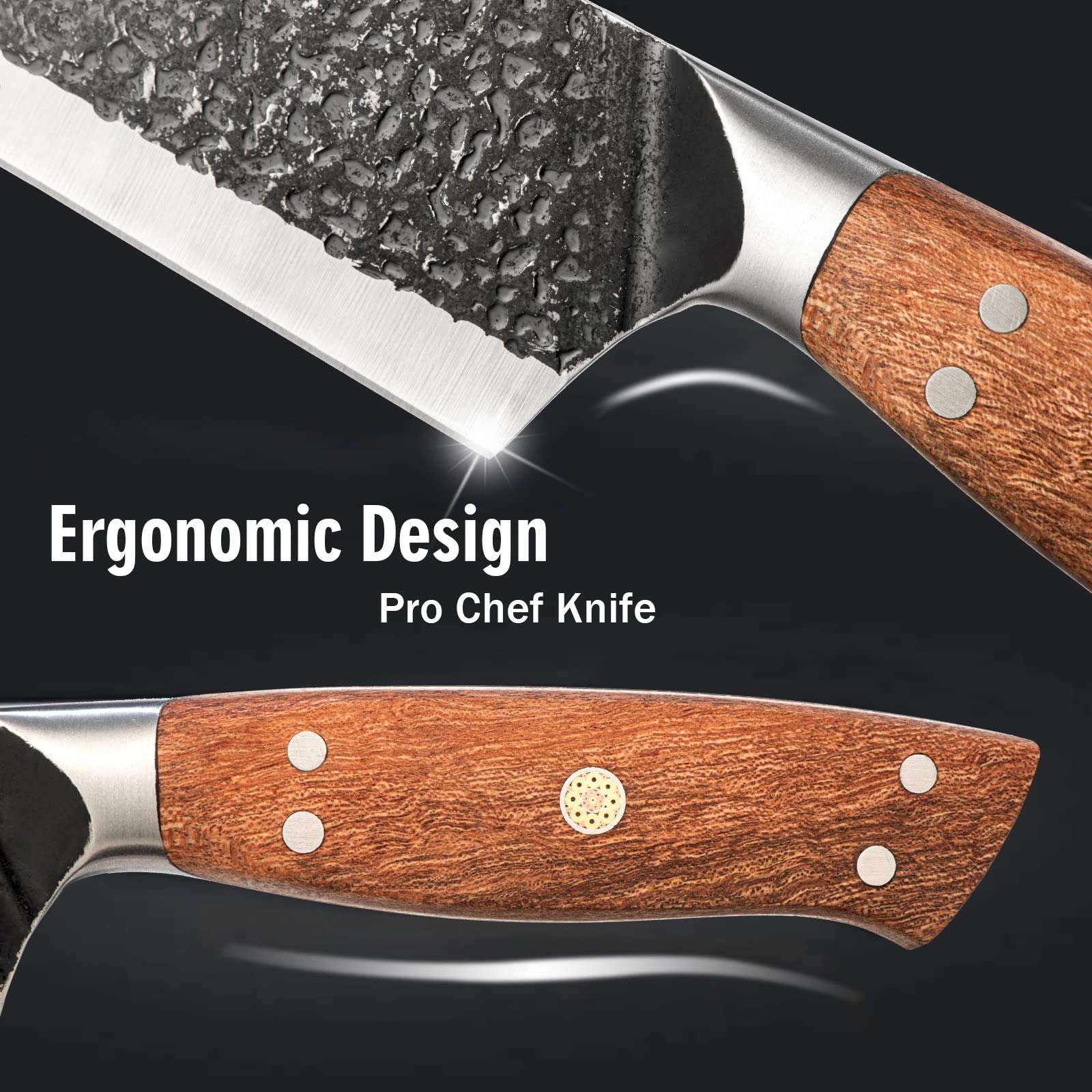WLQiu Chef Knife, 8 Inch Professional Kitchen Knife,High Carbon Stainless Steel Ultra Sharp Knife, Chefs Knives with Ergonomic Handle