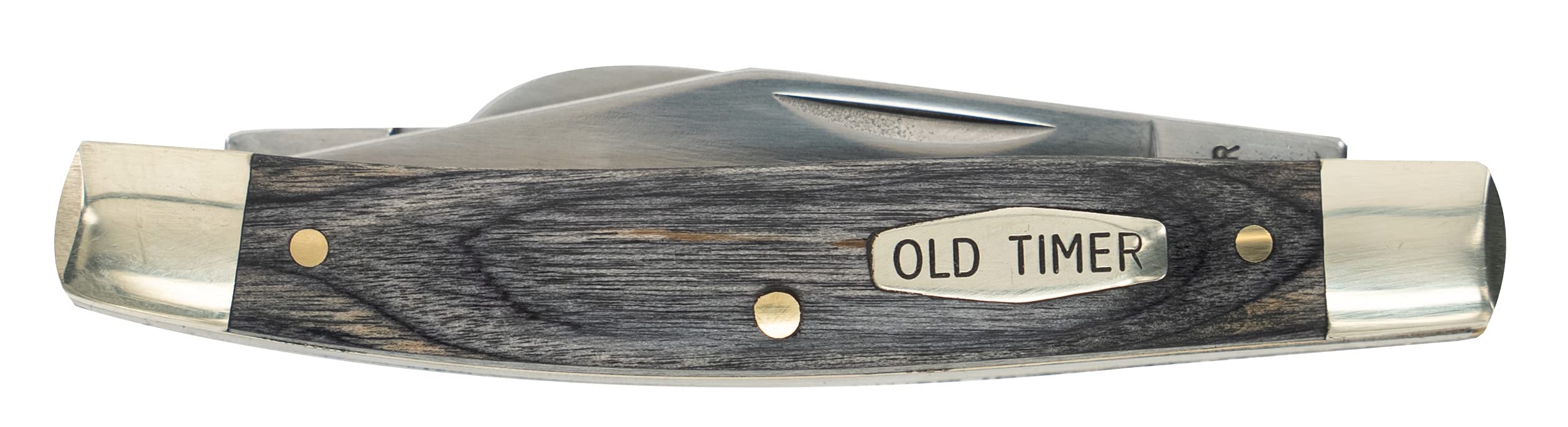Old Timer Heritage Series 34OT Middleman 5.7in Traditional Folding Pocket Knife with Stainless Steel Clip Point Blade, Sheepsfoot Blade, Pen Blade, and Laminate Handle for Hunting, EDC, and Outdoors