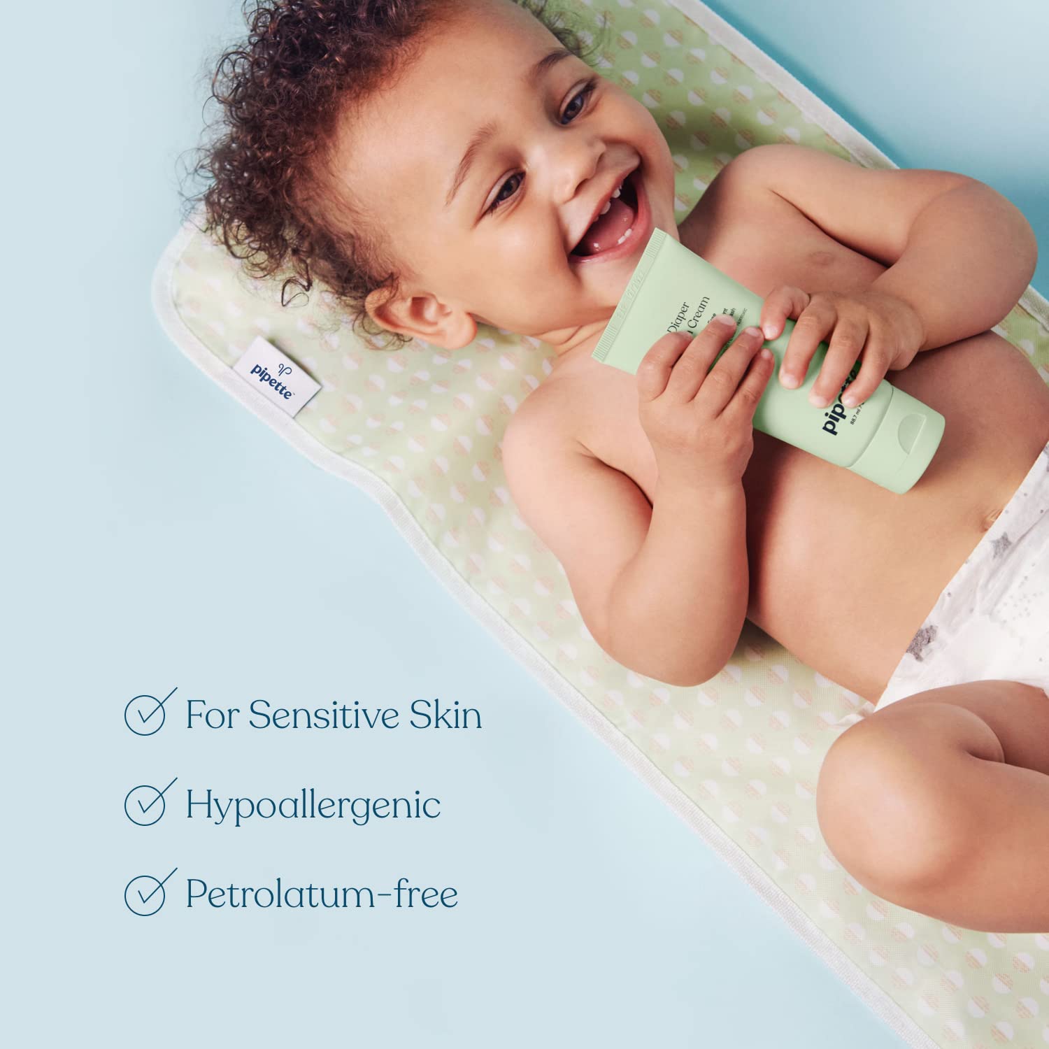 Pipette Baby Cream to Powder Baby Oil Bundle - Keep Baby's Skin Happy with Renewable Plant-Derived Squalane, Fragrance Free