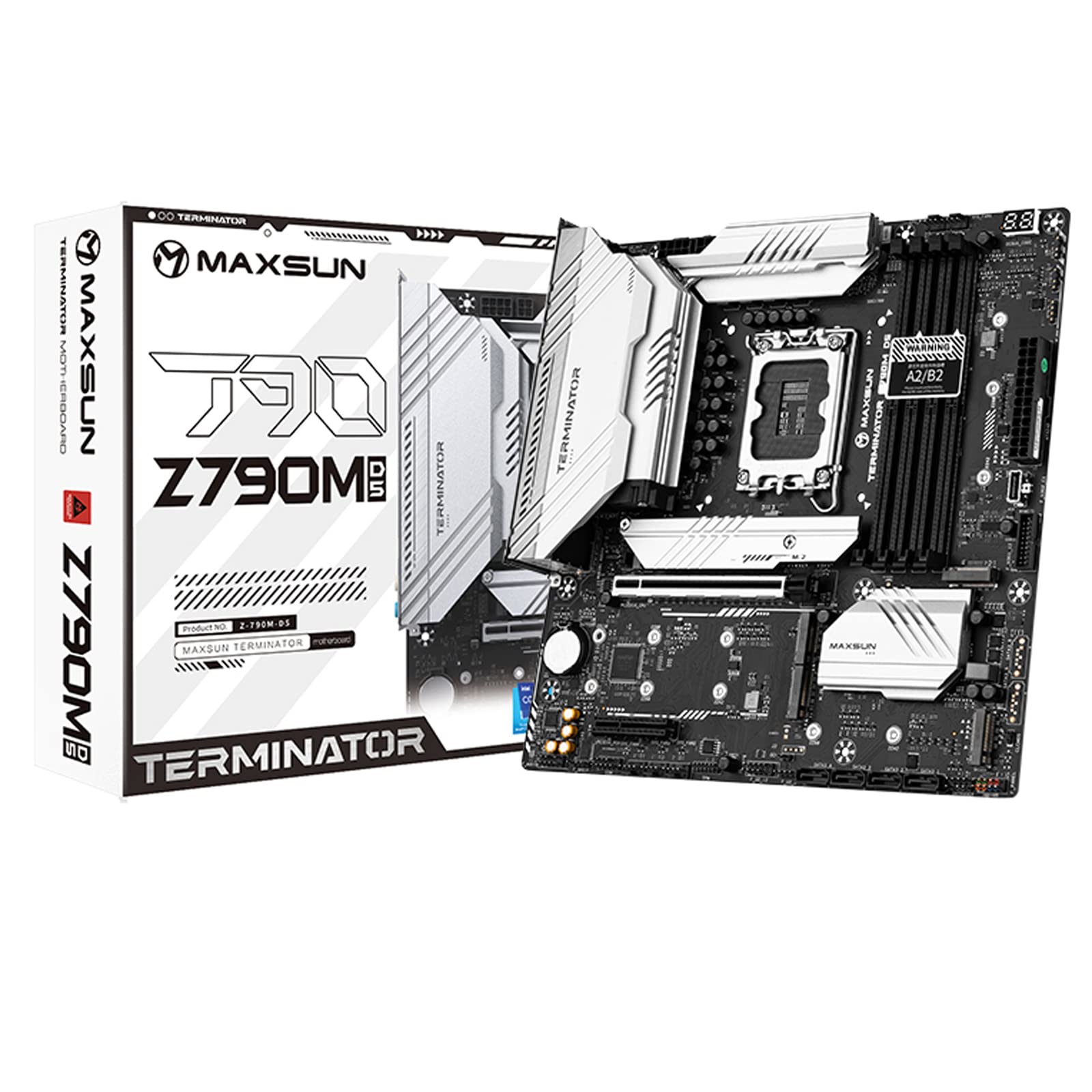 MAXSUN Z790 DDR5 PC M-ATX Intel Gaming Motherboard (MATX, 13th/12th Gen Intel Core, LGA 1700 Socket, DDR5, PCIe 5.0 x16, 2.5G LAN, 5*M.2 Slots)