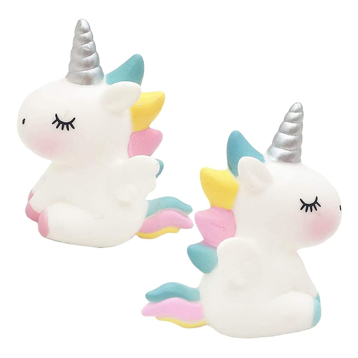 Unicorn Cake Decorations 2 Pcs Unicorn Cake Toppers Kids Unicorn Birthday Party Accessories Favors Cute Angel Wings Unicorn Cupcake Topper Set Toys for Baby Shower Wedding Party Supplies Blue & Pink