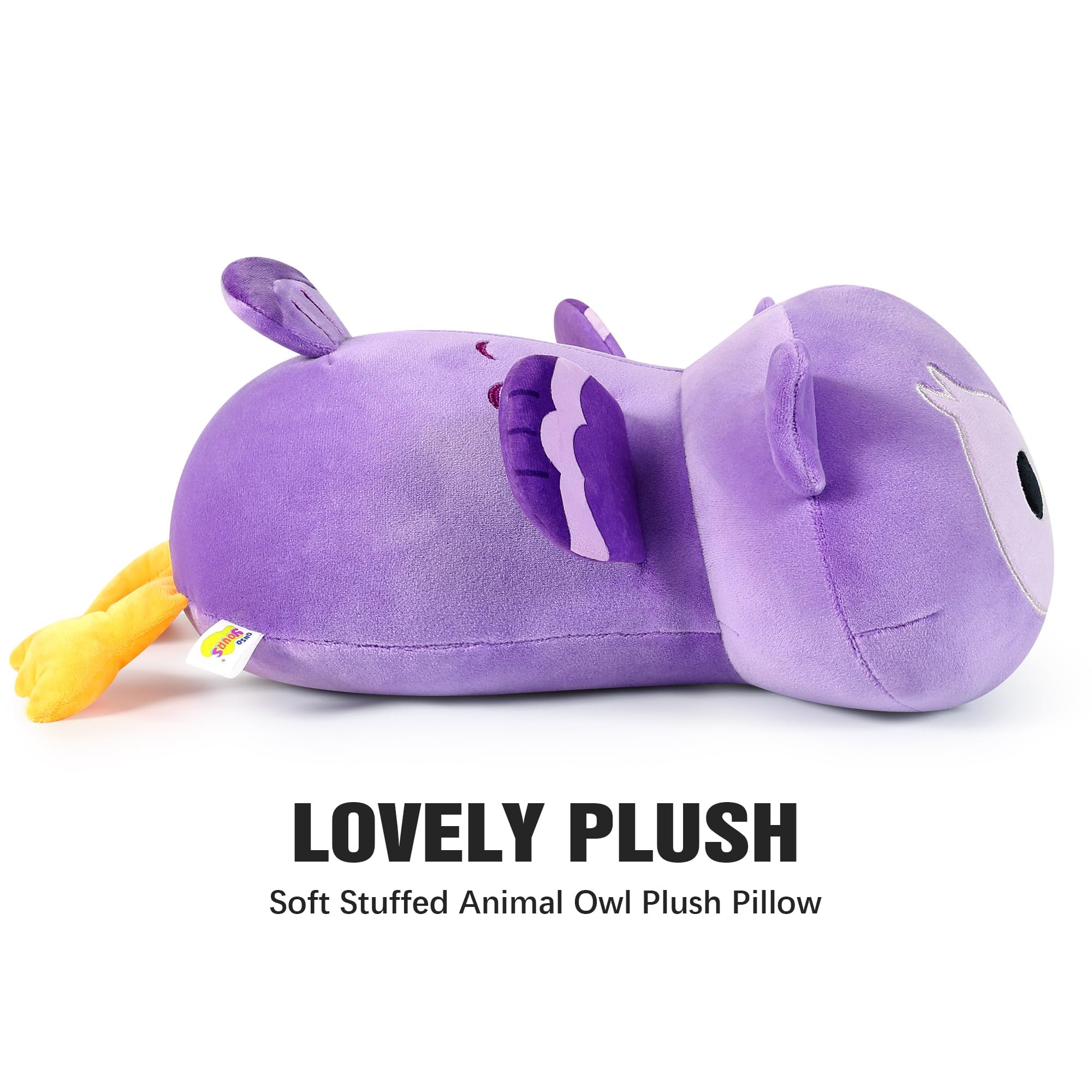 Onsoyours Cute Owl Plushie, Soft Stuffed Owl Squishy Plush Animal Toy Pillow for Kids (Purple Owl, 12")