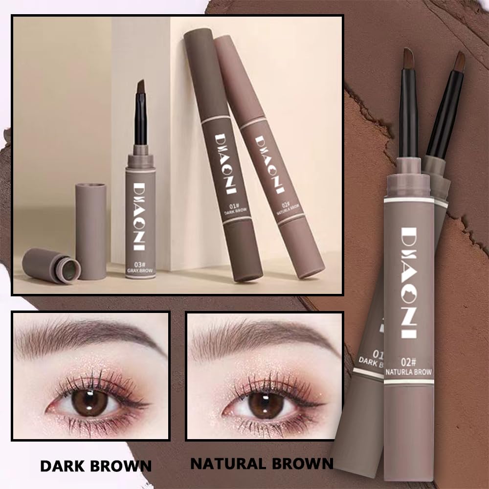 Eyebrow Cream Powder, With Eyeliner pencil,Eyebrow knife,Long Lasting Waterproof and Smudgeproof Natural Looking Brows (Dark Brown)