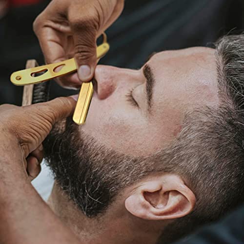 Professional Straight Edge Razor for Men with 100-Pack Replaceable Derby Blades Barber Single Blade Shaving Razor -navajas para barbero