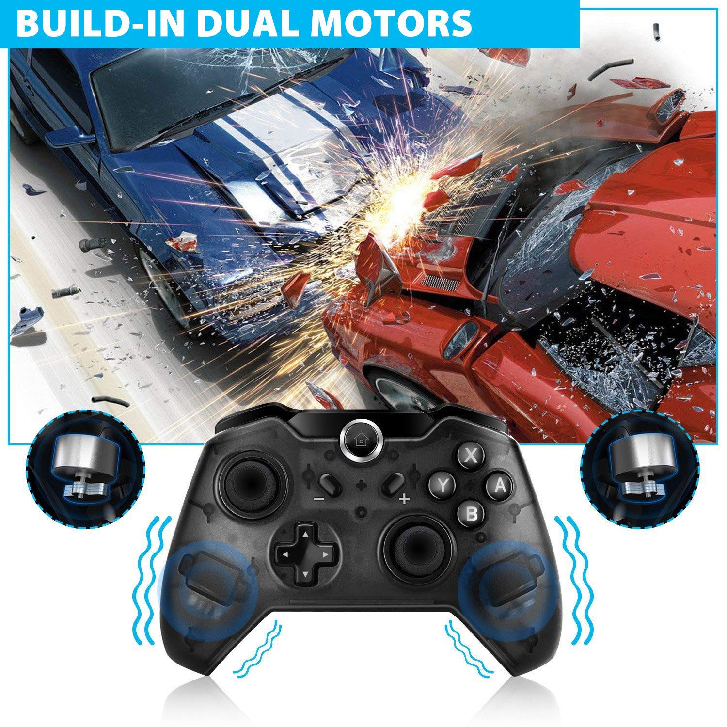 EEEkit 2 Packs Wireless Pro Gaming Controller, Gamepad Joypad Remote Console for PC Windows 7/8/10, Nintendo Switch & Switch Lite, w/USB Type C Charging (Newest Version 7.0.0)