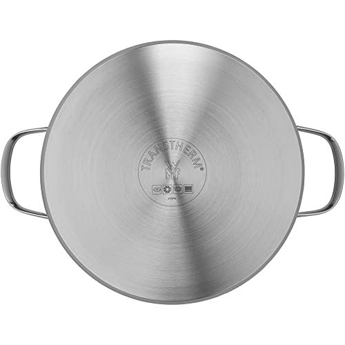 WMF Pot Set 4-Piece Provence Plus Pouring Rim Glass Lid Cromargan® Stainless Steel Polished Suitable for Induction Hobs Dishwasher-Safe, Silver, 52.7 x 28.8 x 21.8 cm