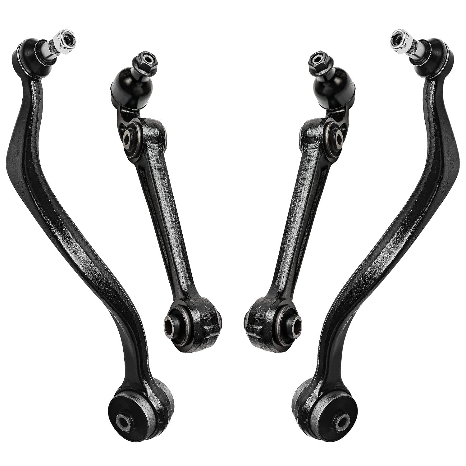 Detroit Axle - Front Lower Control Arms for 2007-2012 Ford Fusion Lincoln MKZ Mercury Milan, 4 Lower Rearward & Forward Control Arms & Ball Joints Assembly, 4pc Suspension Kit Replacement
