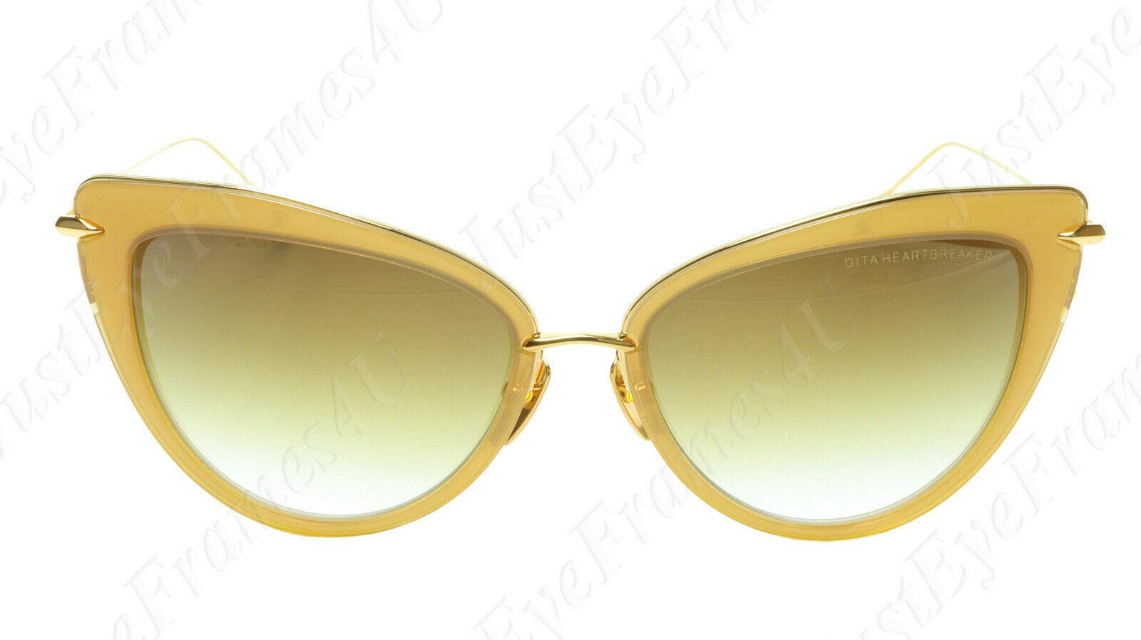Dita Heartbreaker 22027-C-BRN-GLD-56-Z Sunglasses Light Brown Crystal-18K Gold 56mm
