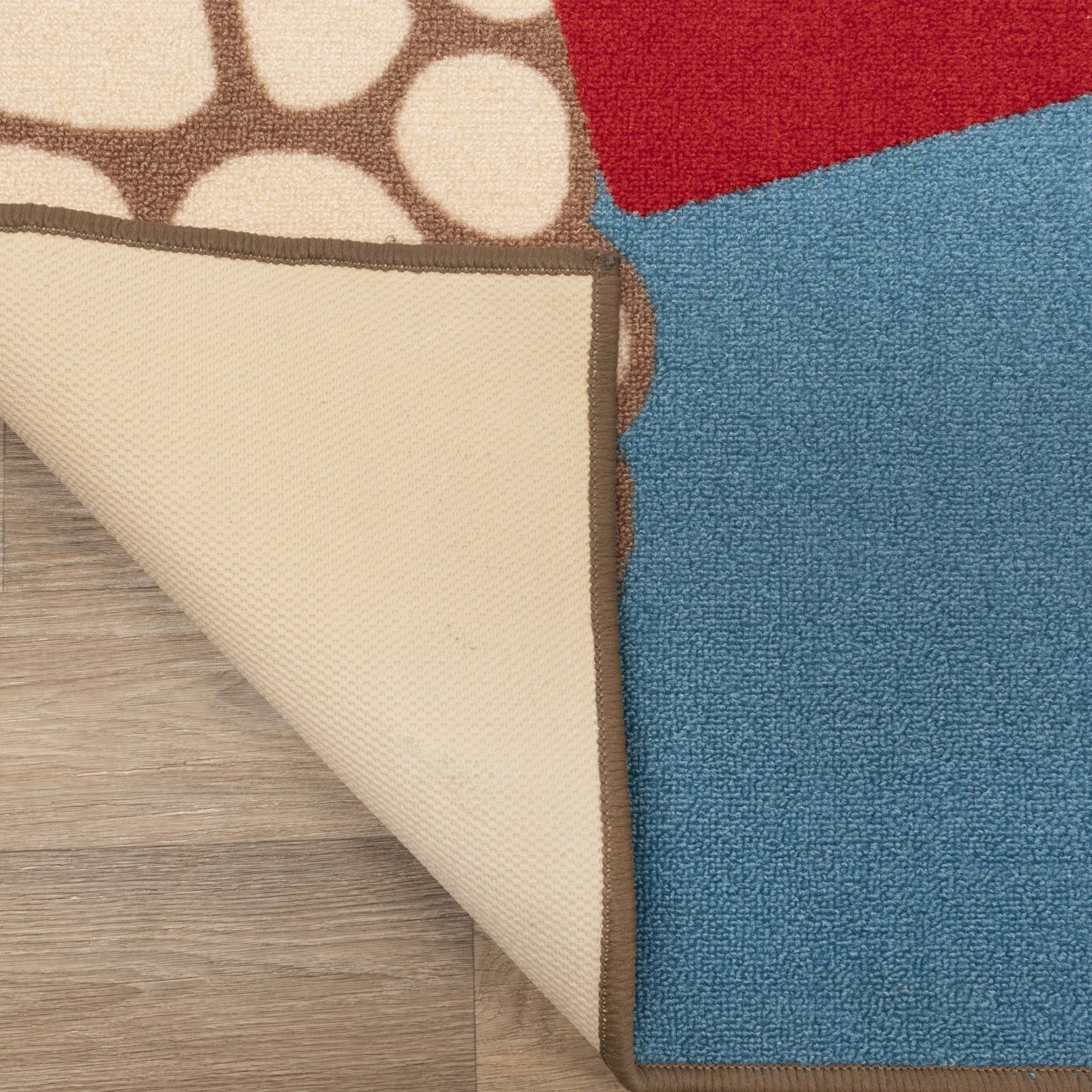 Superior Kids Construction Zone Non-Slip Area Rug 2' x 3' Beige-Multicolor