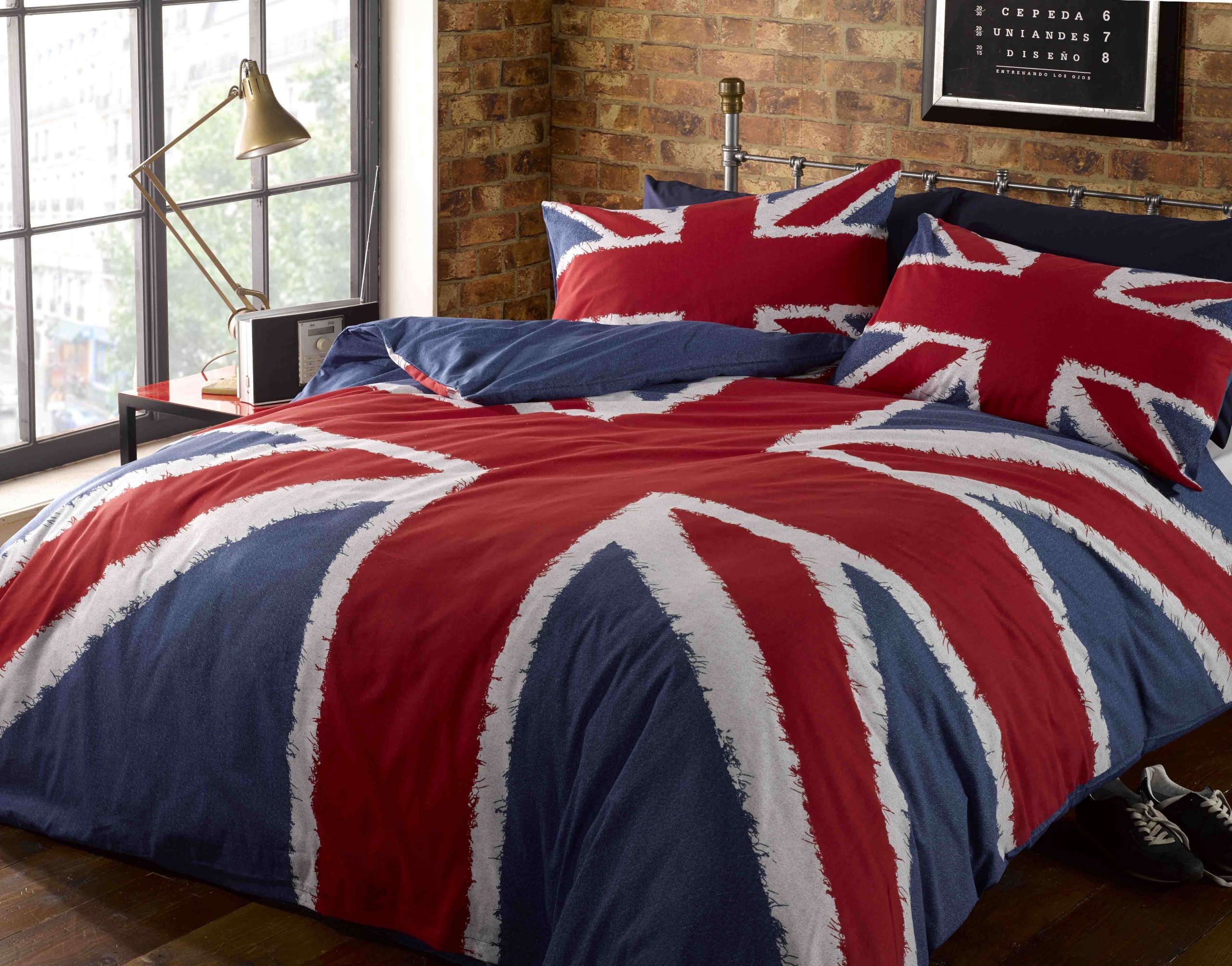 Union Jack Rock UK Reversible Double Duvet Set (COVERS ONLY)